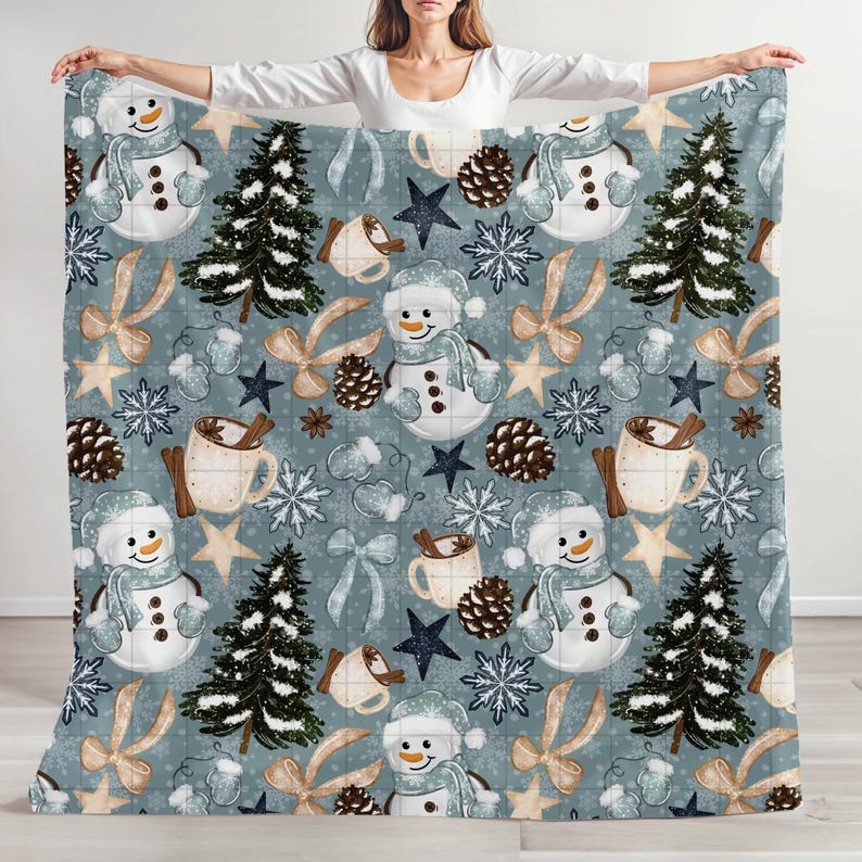 Winter Snowman Seamless Pattern PNG | Christmas, Snowflake, Hot Cocoa ...