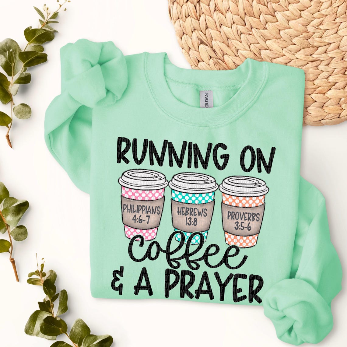 Running on Coffee Prayer PNG | Colorful, Trendy, Caffeine, Christian ...