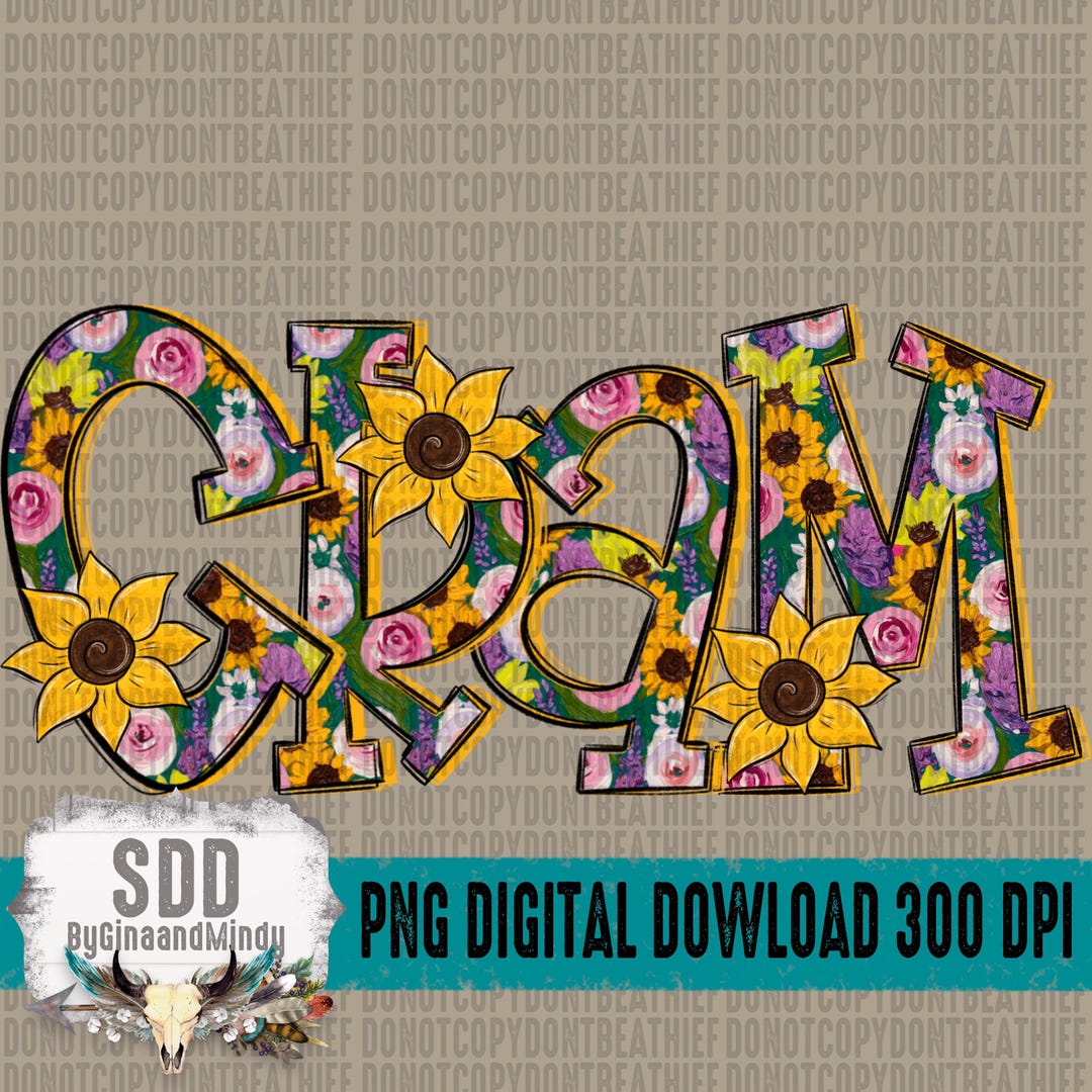 Gram PNG | Doodle Letters, Name, Title, Sunflower, Sunflowers, Summer ...