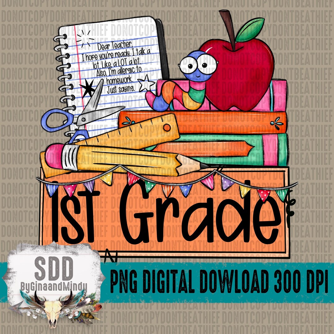 1st Grade PNG | Trendy, Back to School, Teach, Youth, Learn, Teacher ...