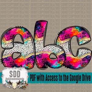 Doodle Alpha PNG Bundle Set | Doodle Letters, Summer, Neon, Glitter ...