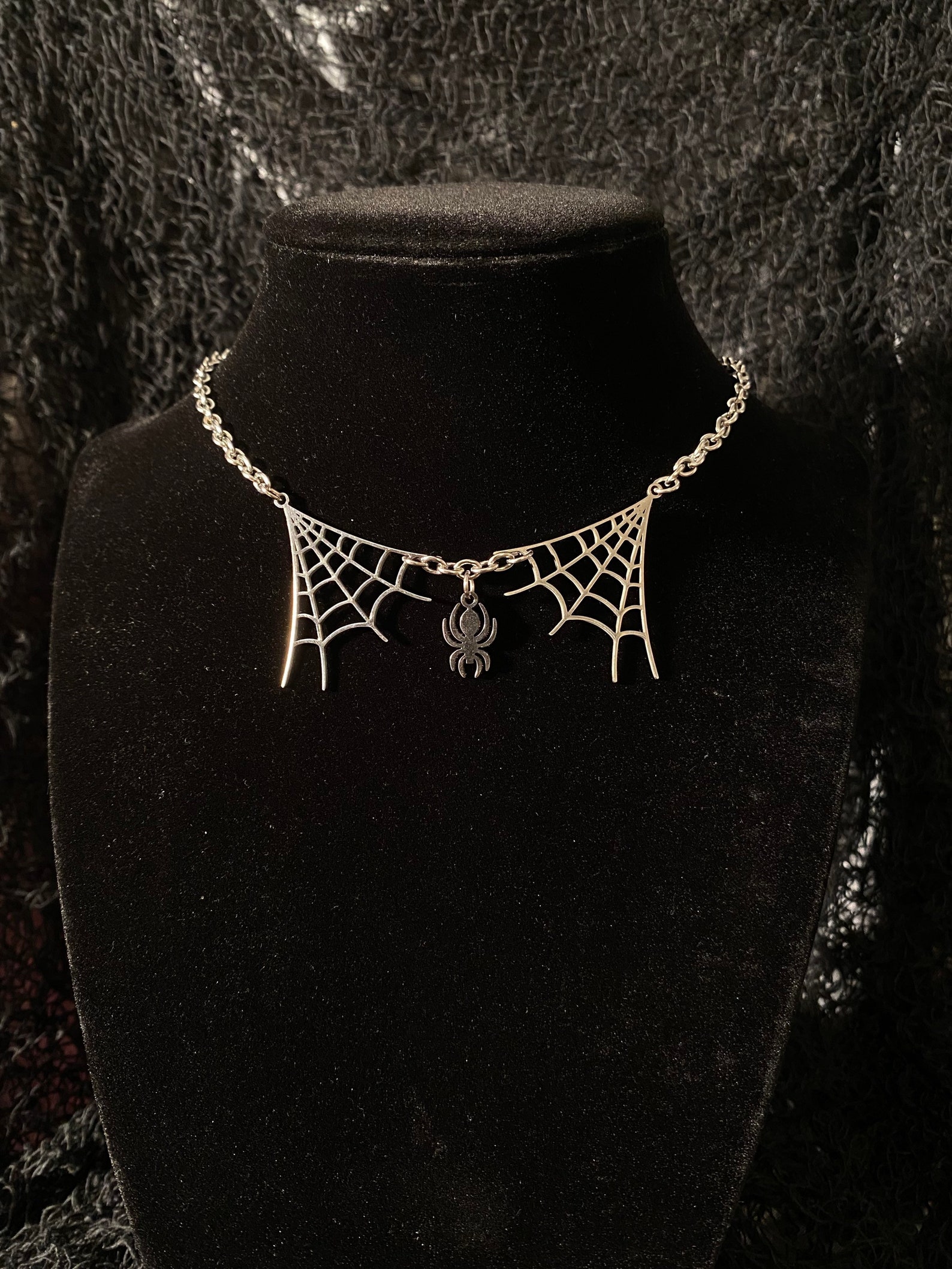 Spider Web Necklace Stainless Steel - Etsy