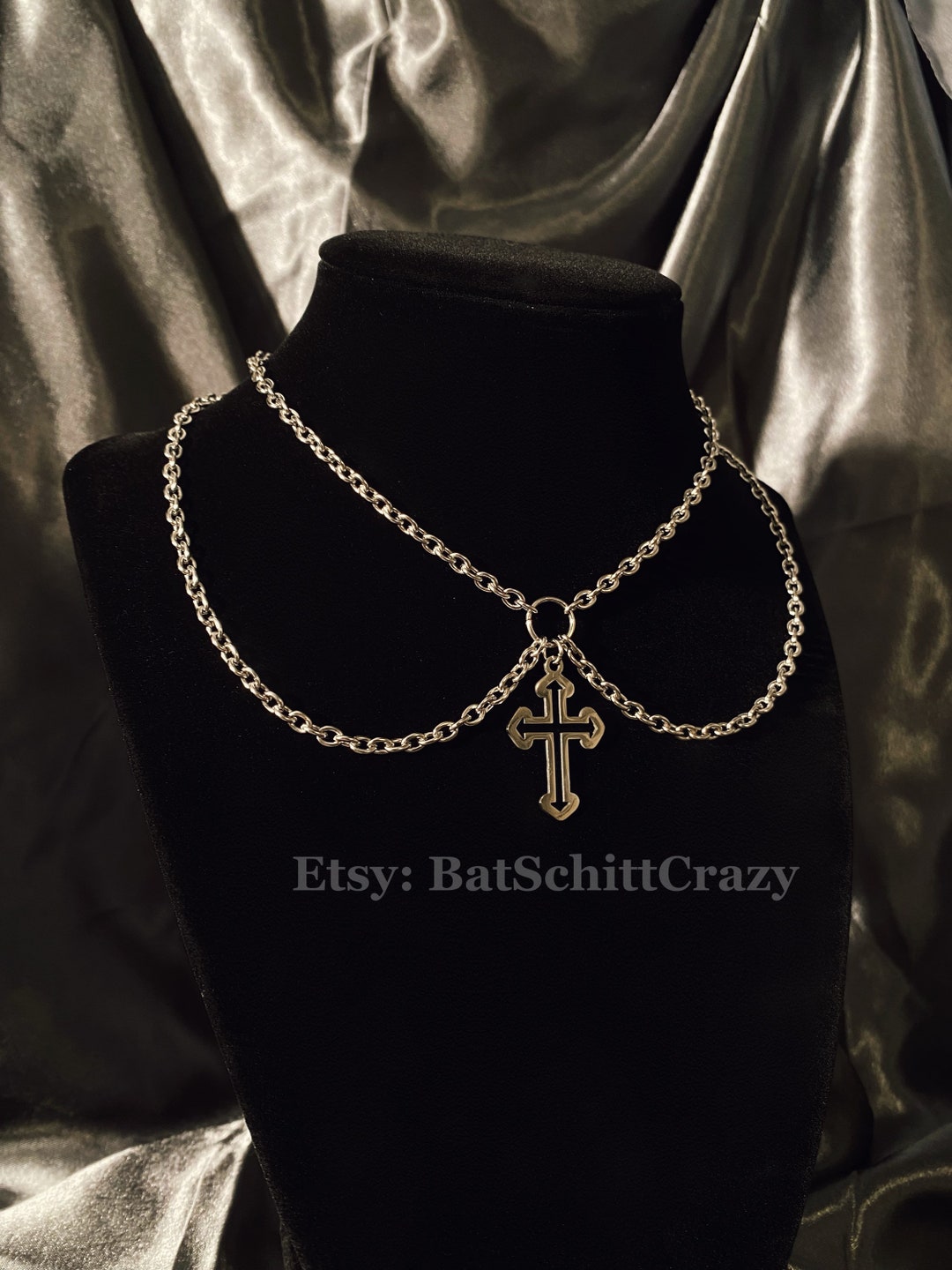 Cross Goth Necklace Stainless Steel - Etsy