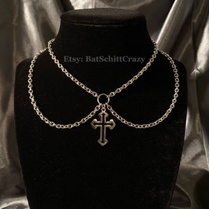 Cross Goth Necklace Stainless Steel - Etsy