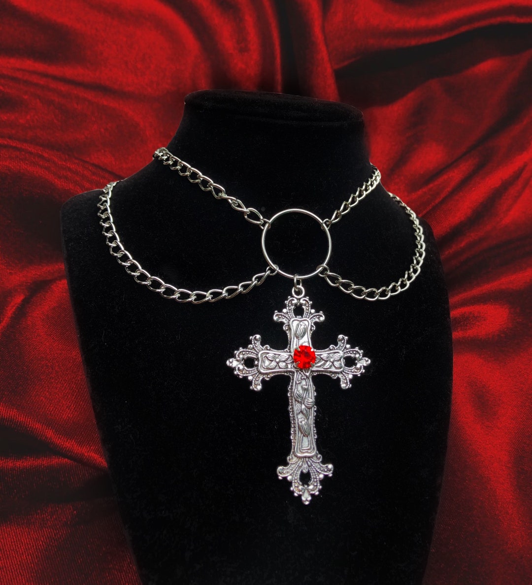 Goth Cross Choker - Etsy