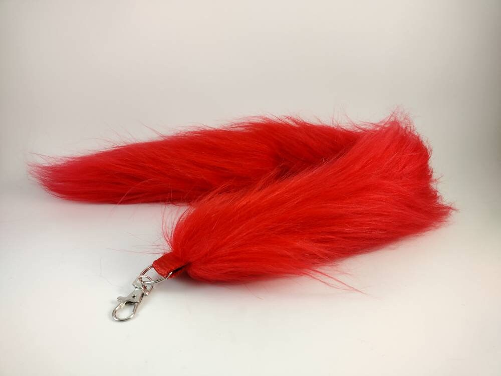 Bright Red Fun Fuzzy Faux Fur Clip-on Tail for Kids & Adults - Etsy
