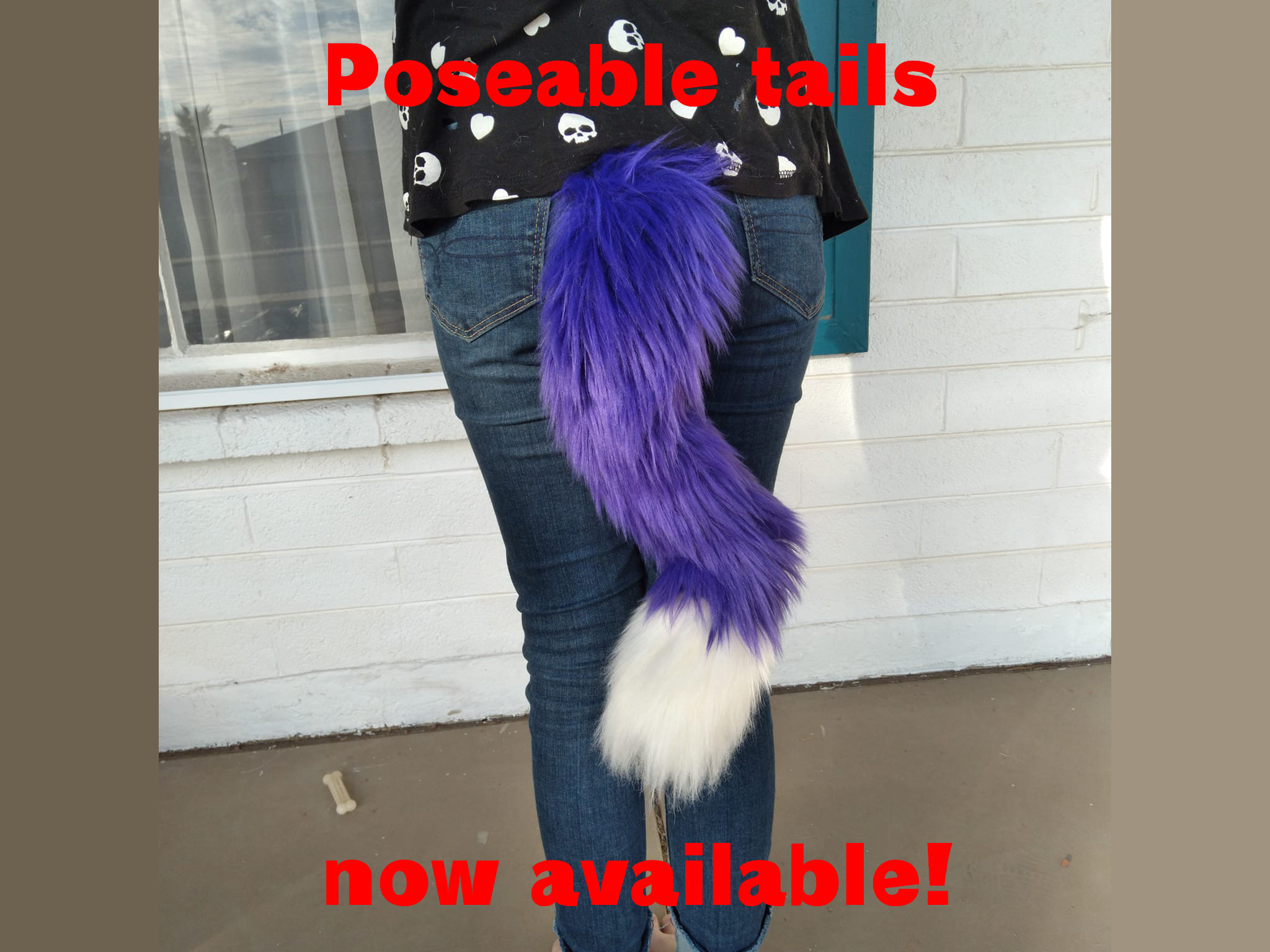 Black/white Clip-on Fun Fuzzy Faux Fur Tail for Kids & Adults - Etsy