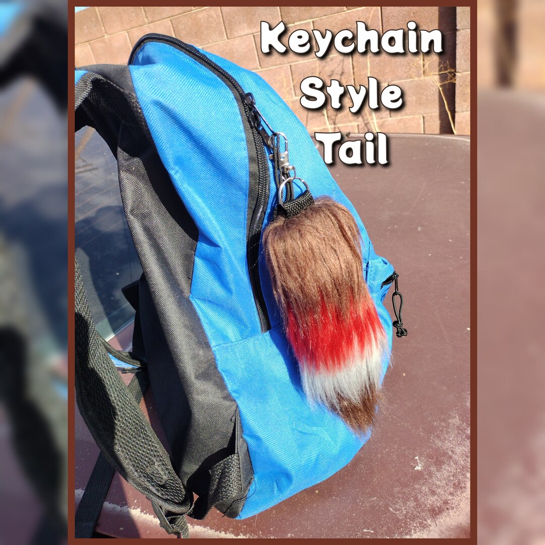 6 Brown Red Grey Clip On Mini Tail Etsy