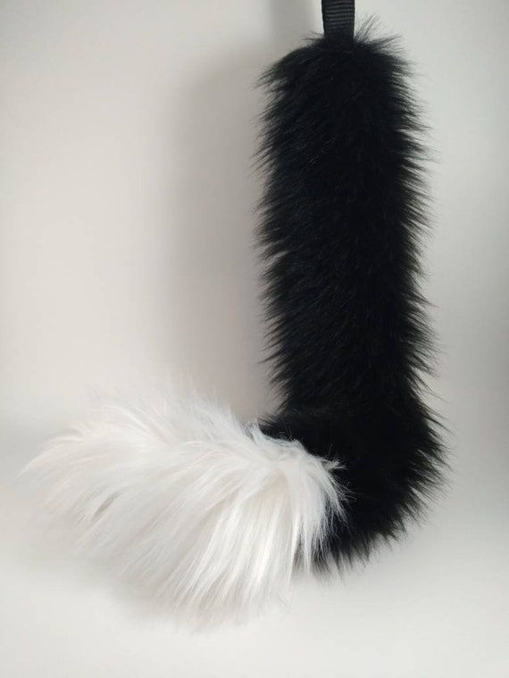Black/white Clip-on Fun Fuzzy Faux Fur Tail for Kids & Adults | Etsy