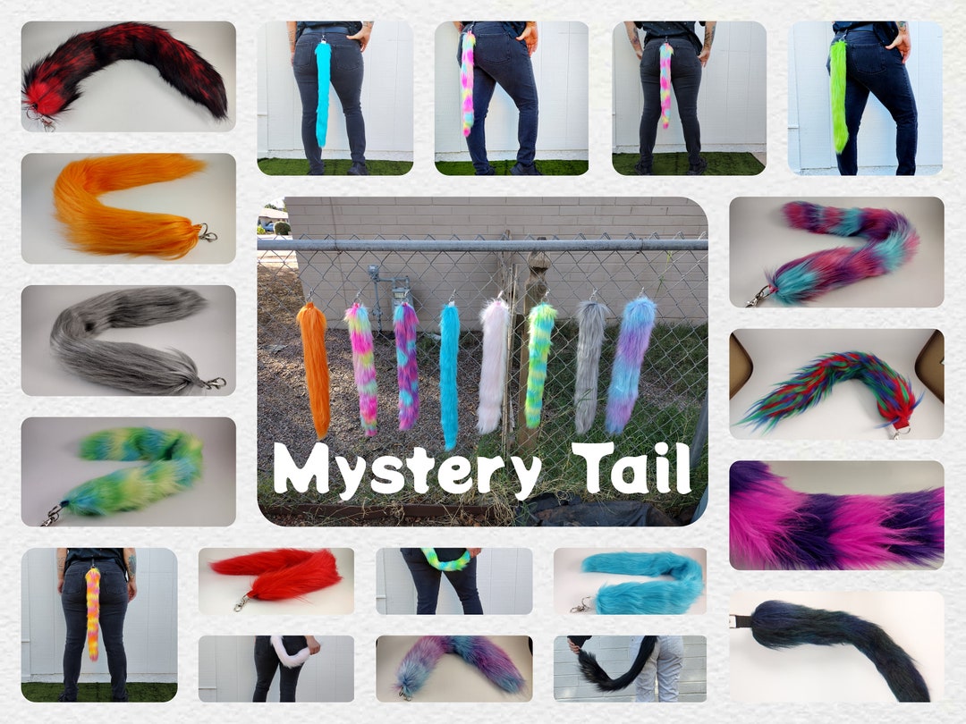 Mystery Clip-on Fun Fuzzy Faux Fur Tail for Kids & Adults (multiple ...