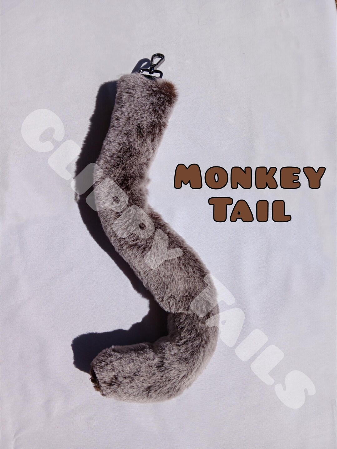 Super Soft Monkey Clip-on Fun Fuzzy Faux Fur Stuffed Poseable Tail for ...