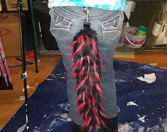 Red and Black Furry Tail - Etsy