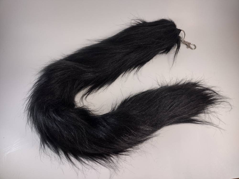 Black Wolf Fun Fuzzy Faux Fur Clip-on Tail for Kids & Adults - Etsy
