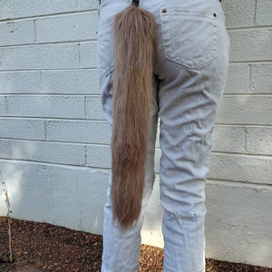 Tan Fun Fuzzy Faux Fur Clip-on Tail for Kids & Adults (multiple Sizes ...