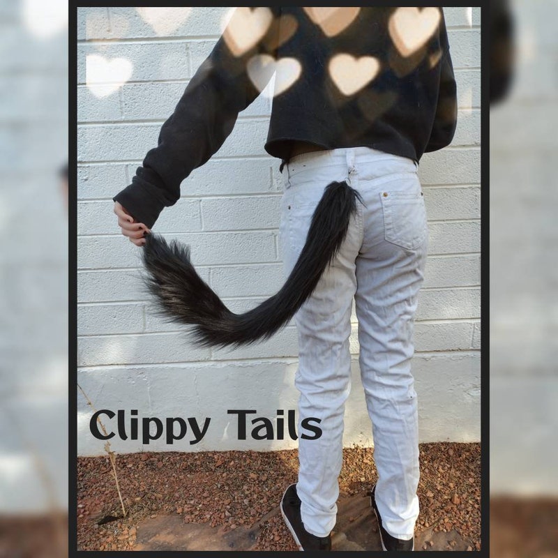 Furry Black Wolf Tail - Etsy