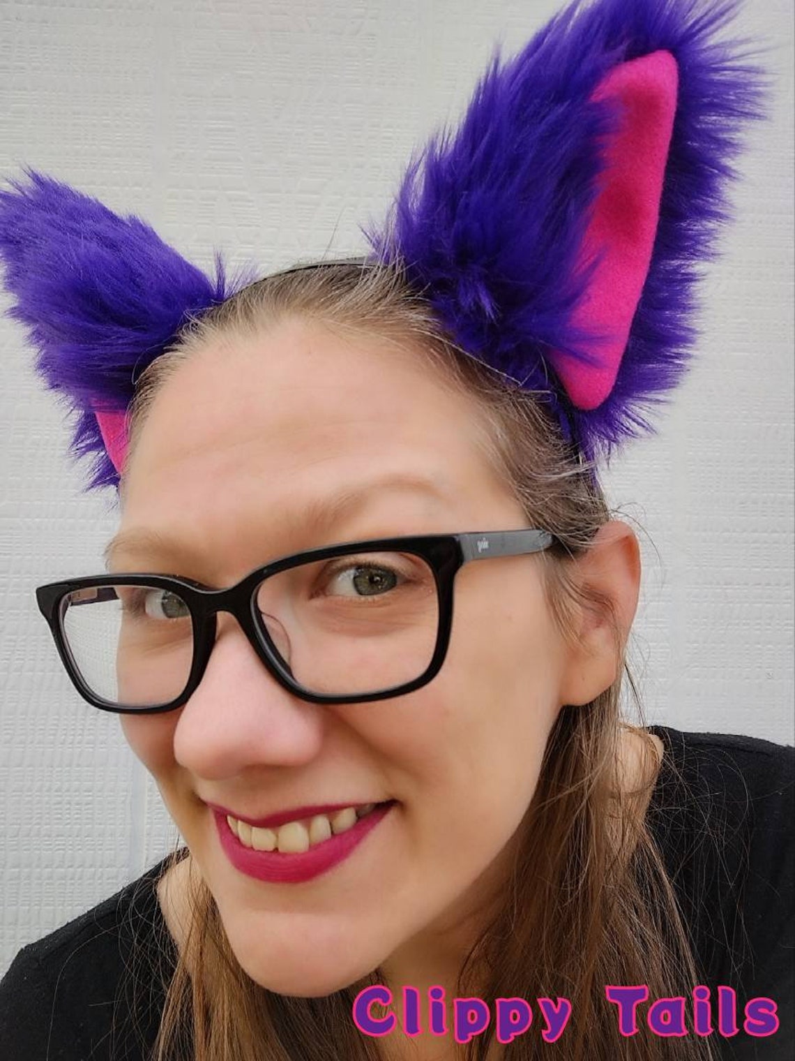 Purple And Hot Pink Cat Ear Headband Fun Fuzzy Faux Fur For Etsy