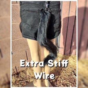 21" Black Fur Stuffed and Poseable Clip on Tail - Etsy