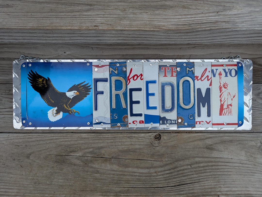 Freedom License Plate Sign - Etsy