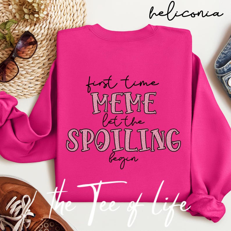 First Time Meme Pink Glitter Sweatshirt, First Time Meme Crewneck, 1st ...