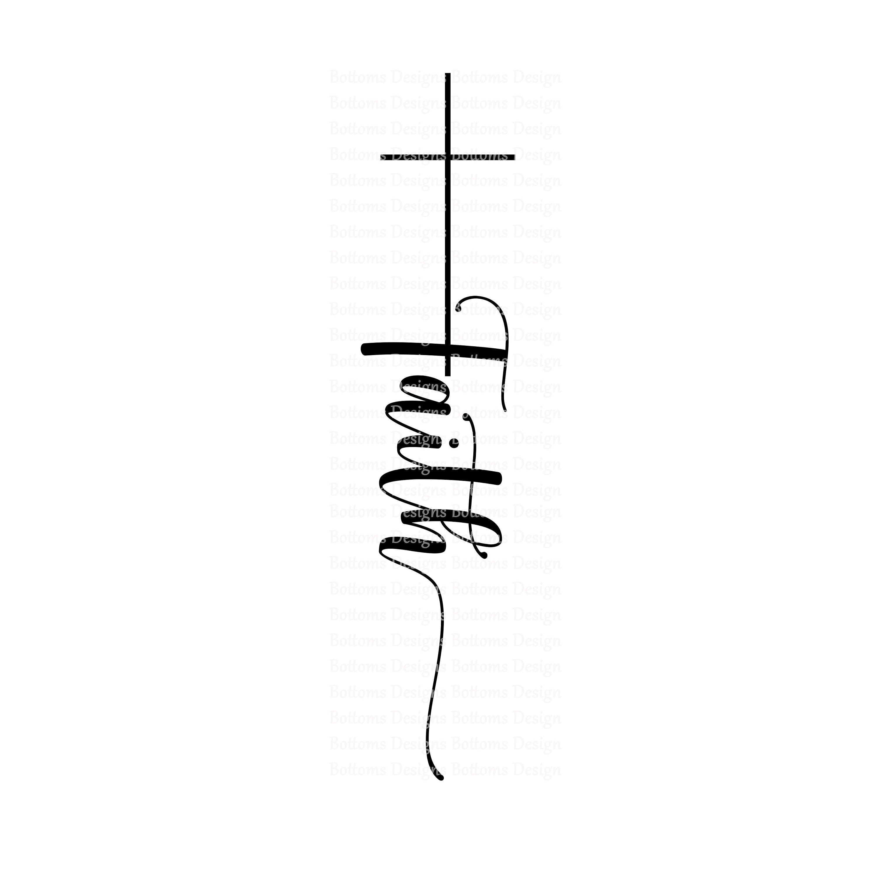Faith Horizontal Faith Design With Cross Religious - Etsy