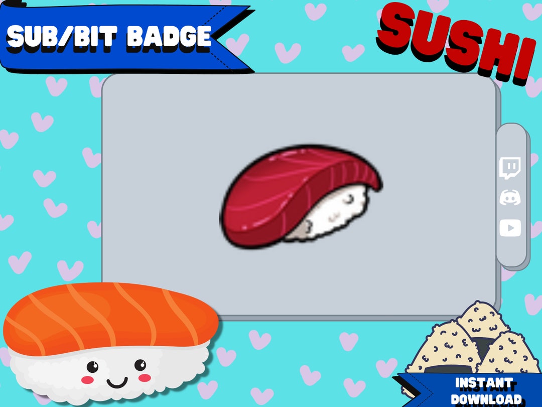 SUSHI SUB/BIT | Badge for Twitch Streamers and Discord - Etsy