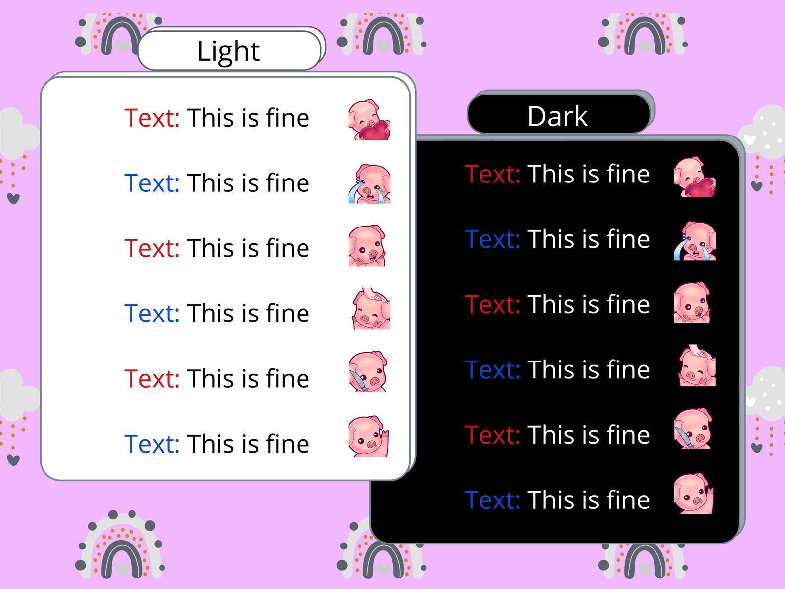SIX EMOTE PACK | Cute Piggy Sub Emotes W/bonus Animated Emotes, Sub ...