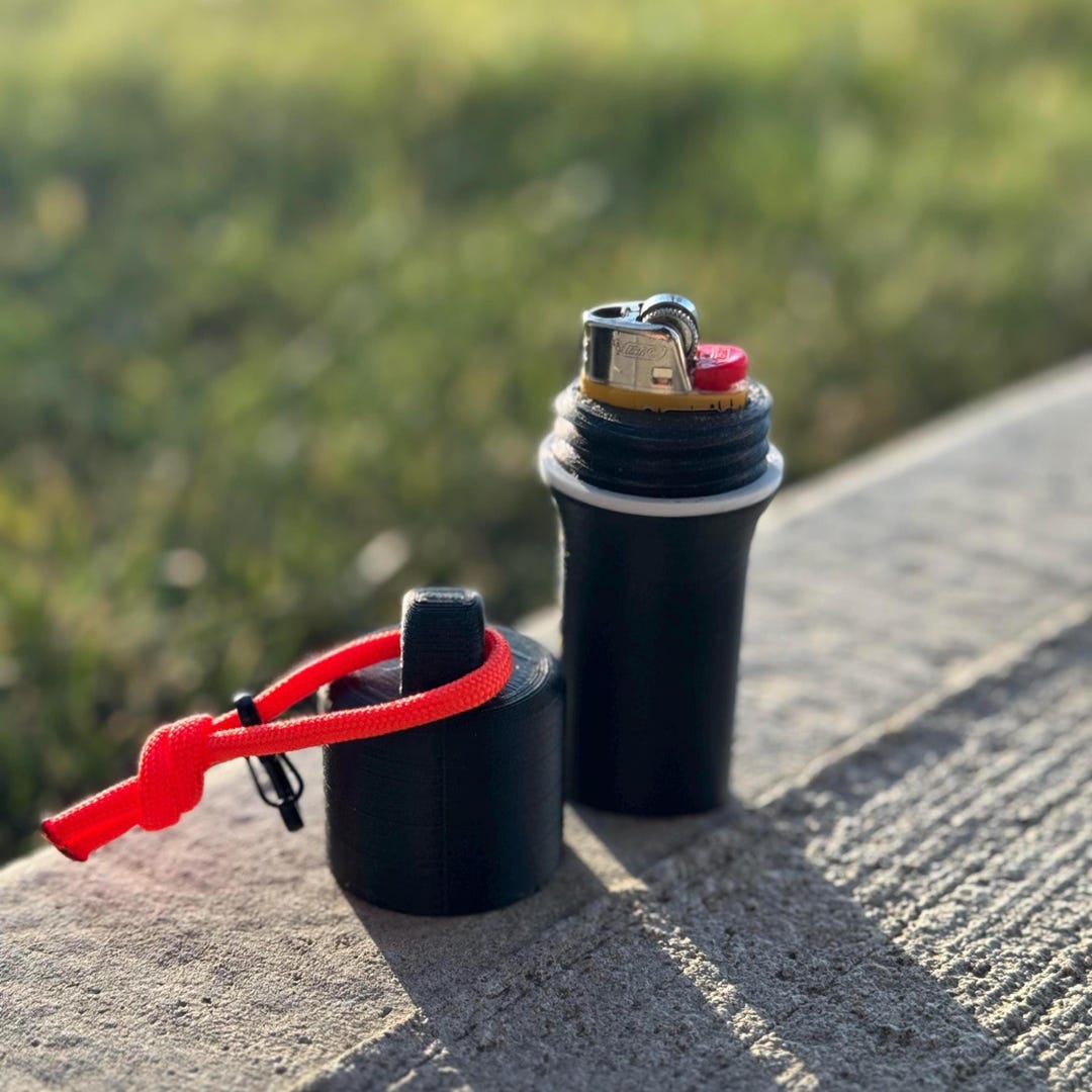 EDC Lighter Case: Waterproof Carbon Fiber Survival Capsule for Bic ...