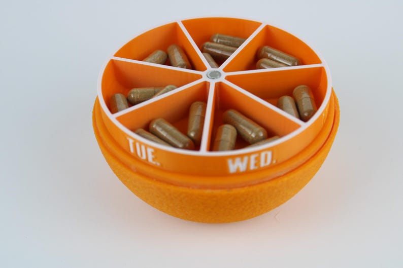Fruit Pill Organizer - Weighted Weekly Vitamin Case - Etsy