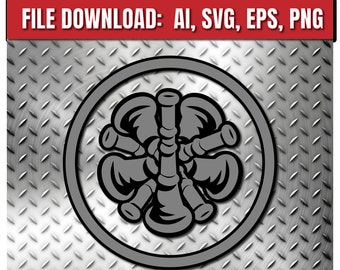 5 Crossed Bugles for Fire Department Service Ranking (chief) - Vector ...