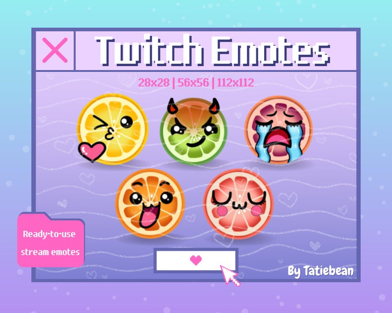 Cute Citrus Emote Pack for Twitch Streamers - Etsy