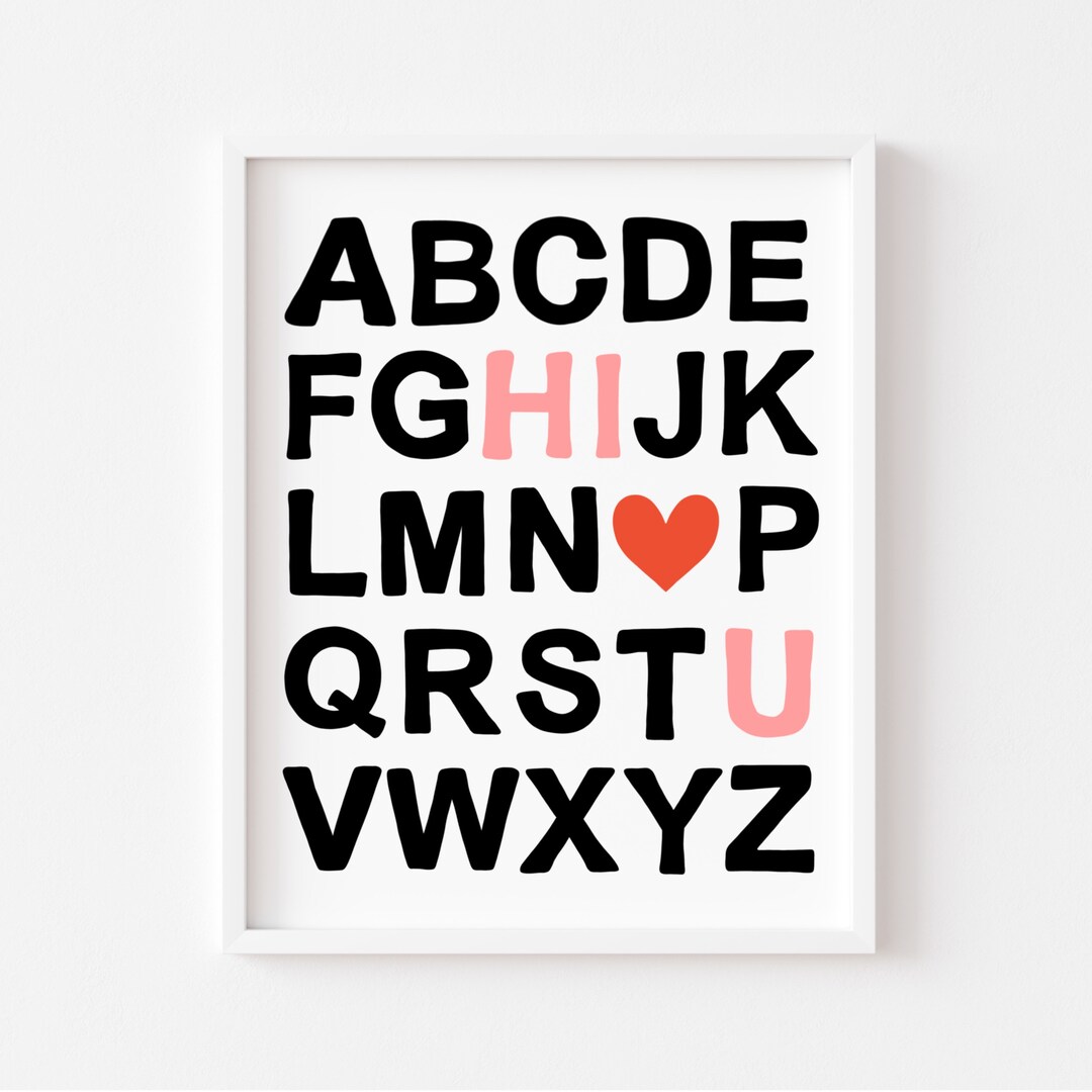 Hi, I Love You, Gift, Valentines Day, Digital Print Art, Wall Art ...