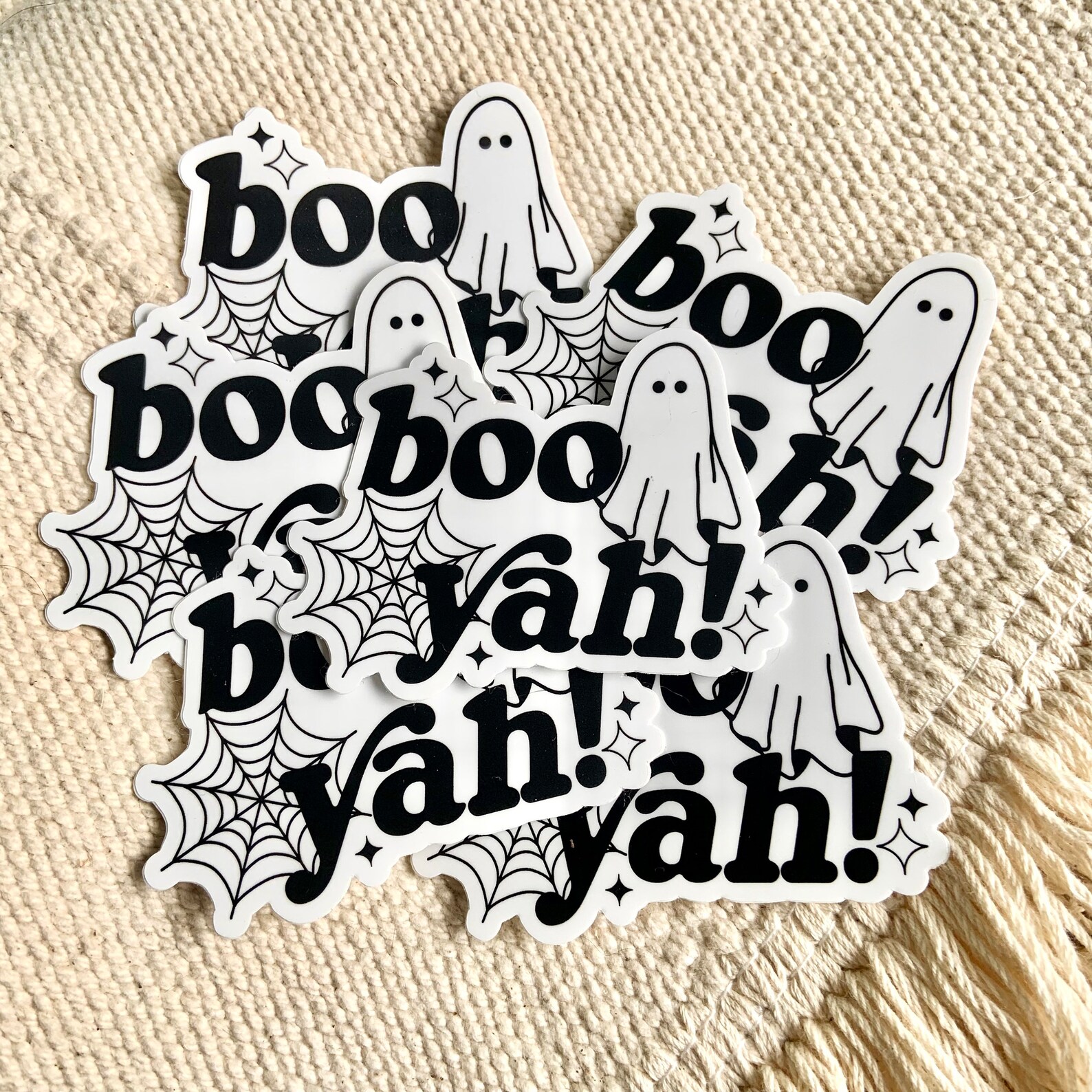 Vinyl Sticker Halloween Sticker Boo Yah Holographic - Etsy