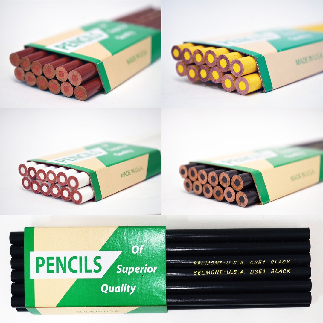 Belmont Tailoring Pencils - Red, Black, White, Yellow - Made in USA - Etsy