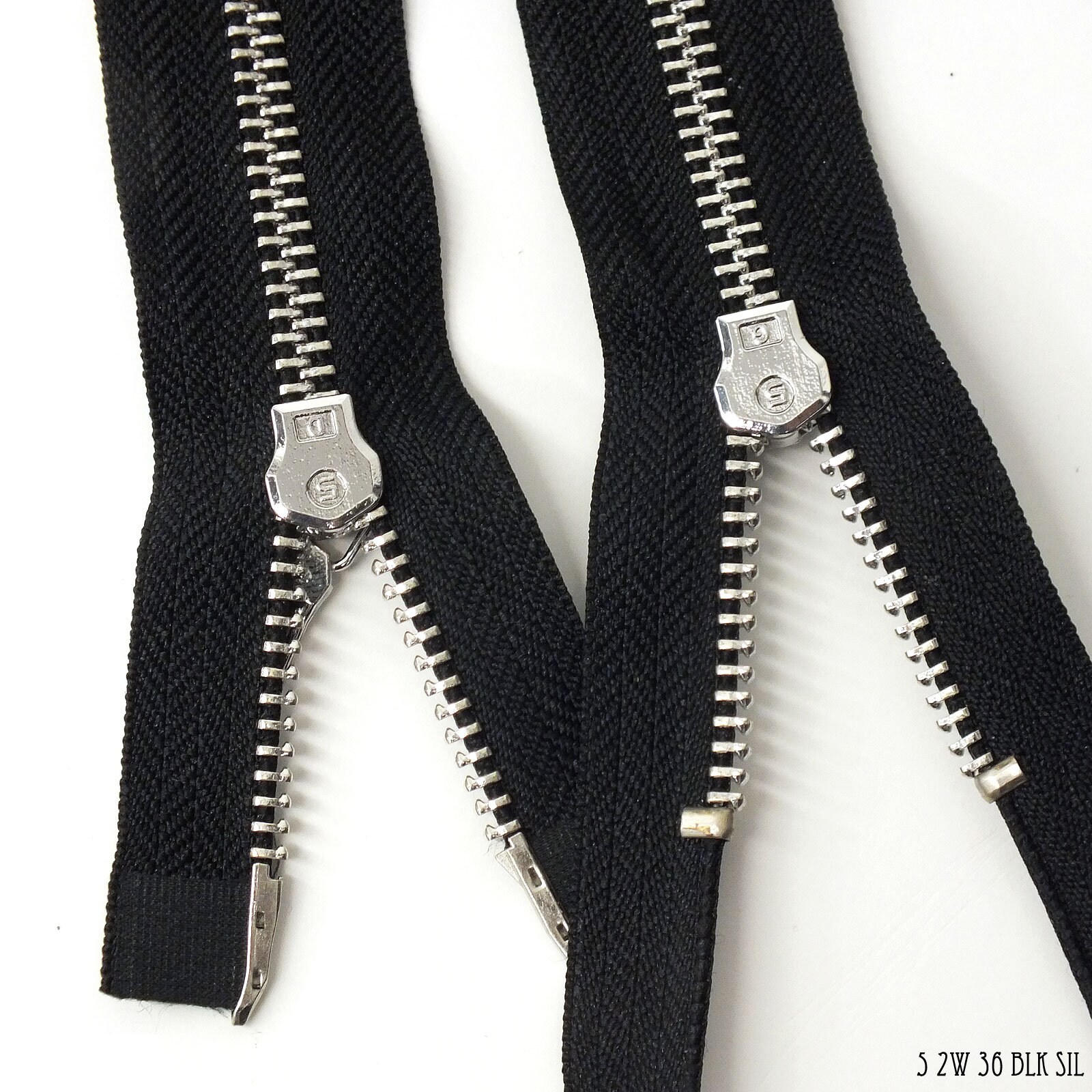 36 5 Metal Separating Zipper 1 Way Black/white - Etsy UK
