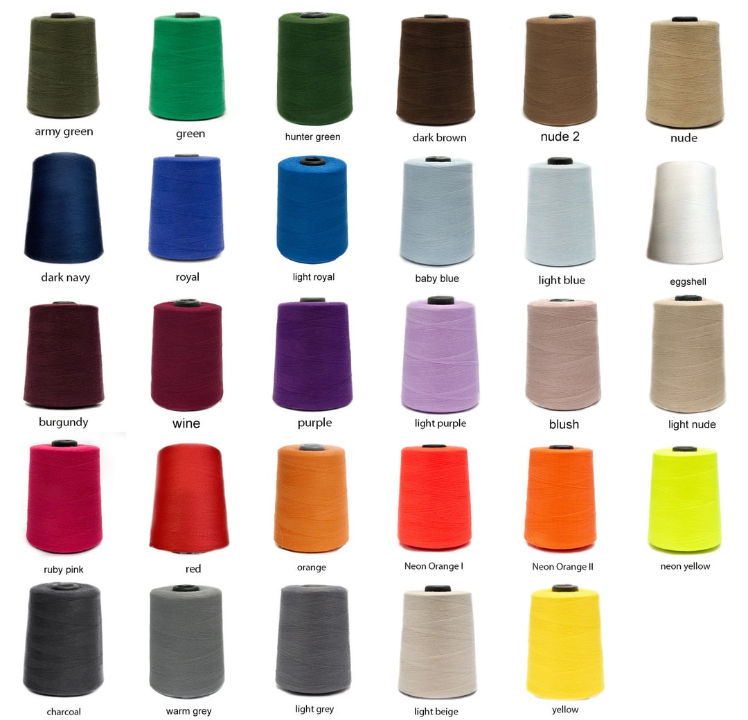 100% Polyester Tex 27 Sewing Thread 10,000 Yards Various Colors - Etsy ...