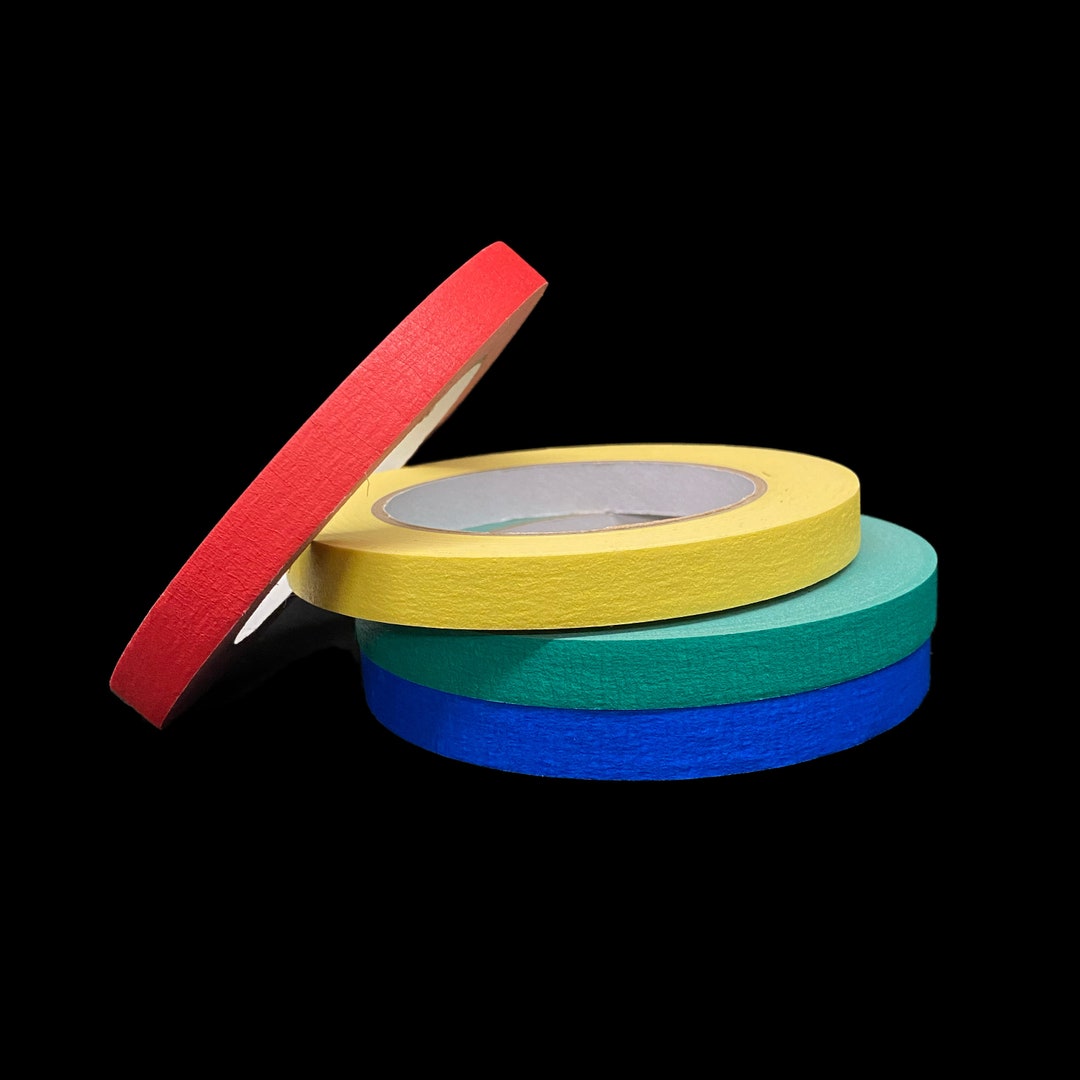 Red, Yellow, Green, Blue Masking Tape 1/2" - 1 Roll - 60 Yards - Etsy