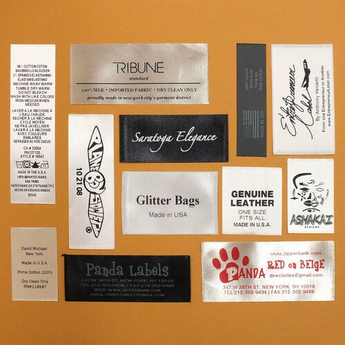 100 Pcs Custom Printed Satin Material Main Labels or Care - Etsy