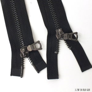 36" #5 Metal Separating Zipper - 1 Way - Black/white - Etsy