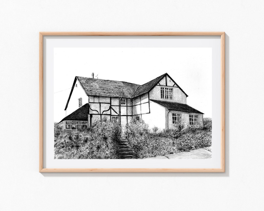 Hand Drawn Bespoke House Sketch, Custom Home Illustration, New Home ...