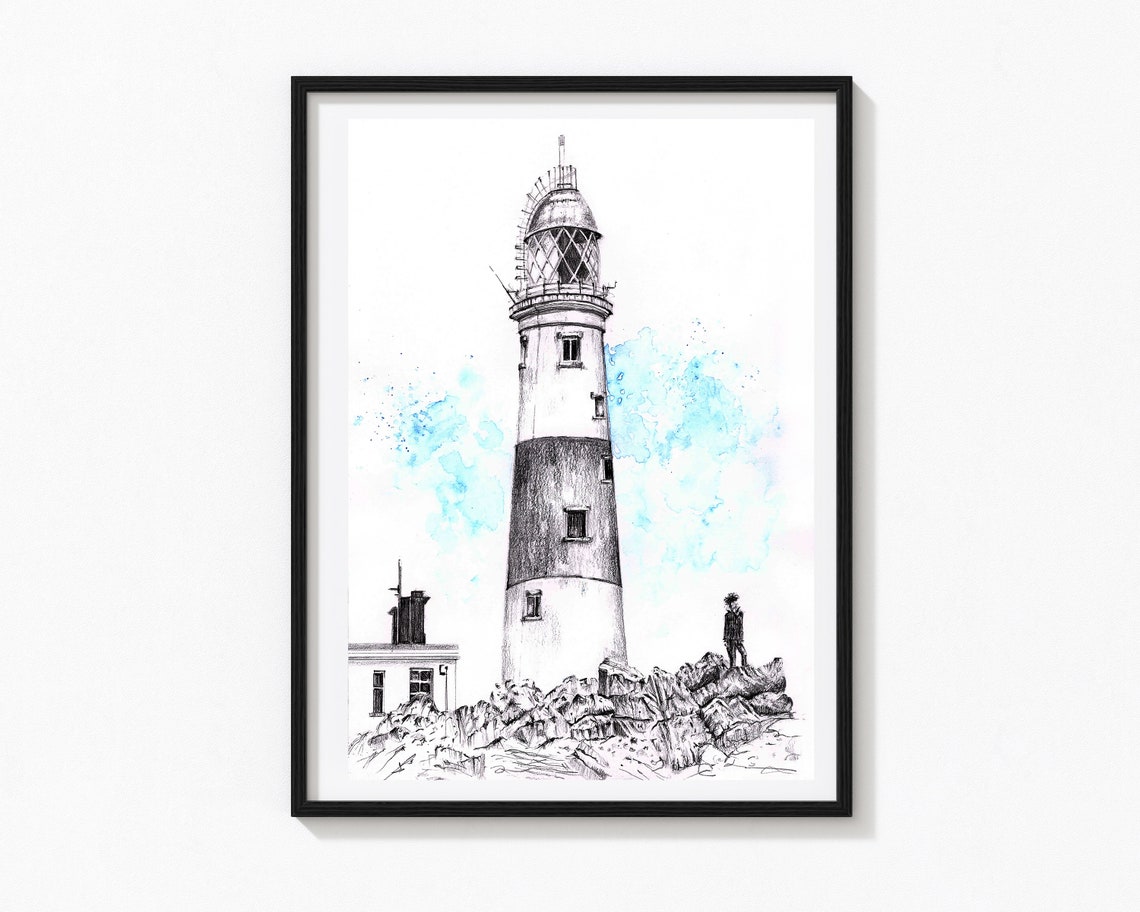 Lighthouse Print Portland Bill Lighthouse Seaside Art - Etsy UK