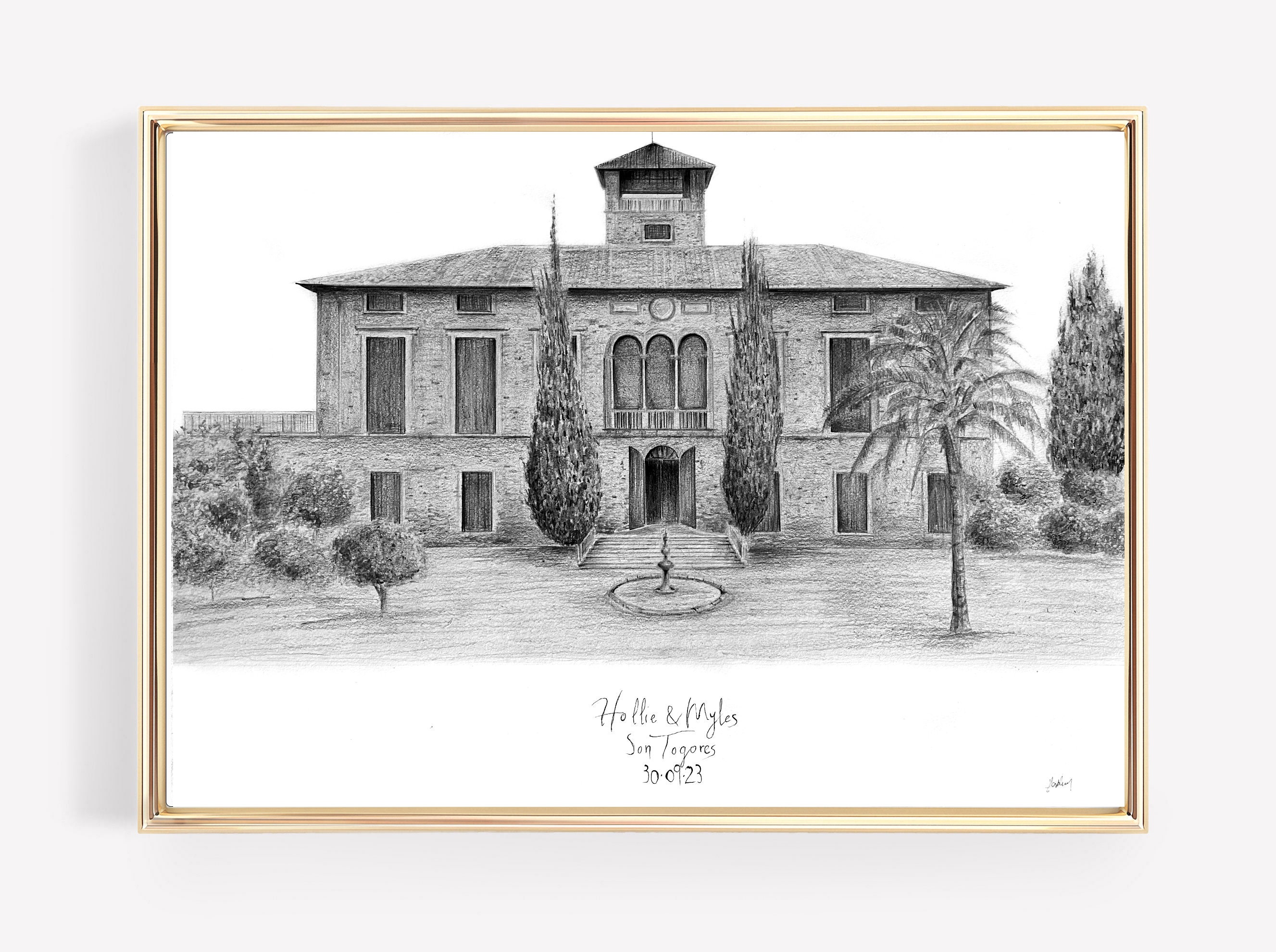 Custom House Original, Custom Home Illustration, Christmas Gift ...