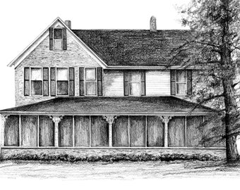 Hand Drawn Bespoke House Sketch Custom Home Illustration New - Etsy UK