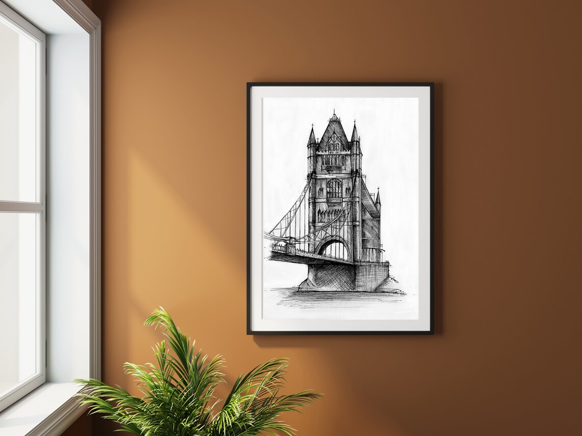 Tower Bridge Print Tower Bridge Illustration London Art - Etsy UK