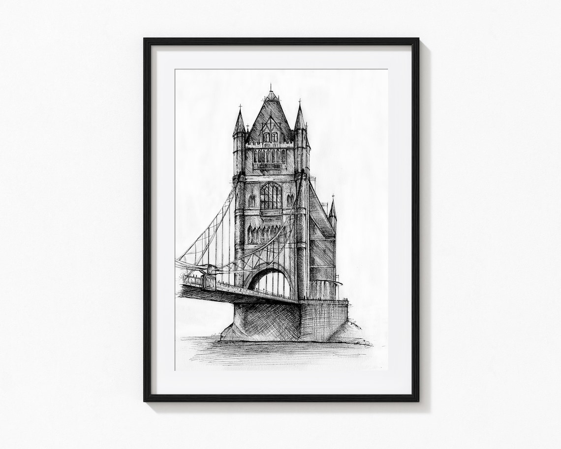 Tower Bridge Print Tower Bridge Illustration London Art - Etsy UK