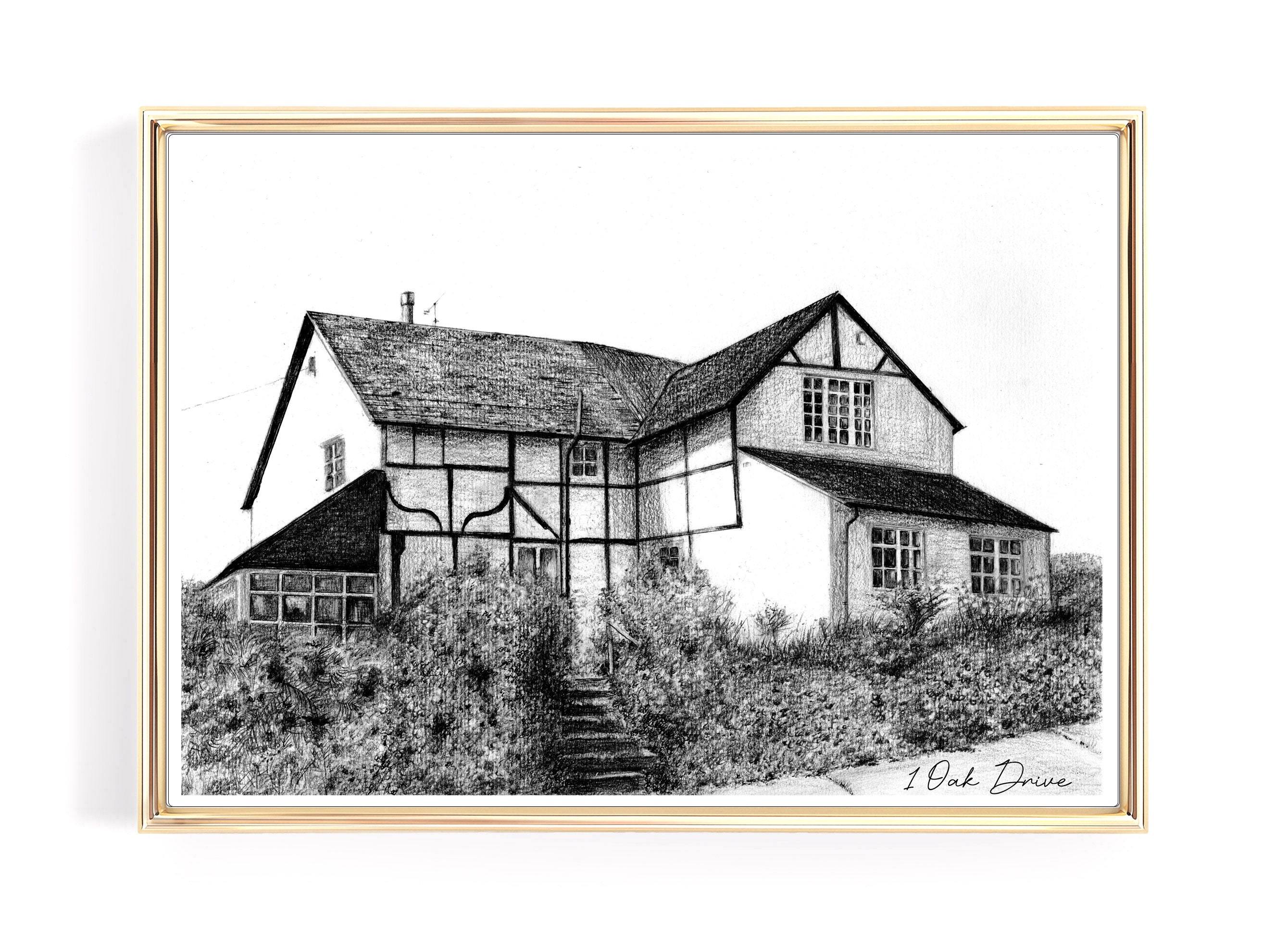 Custom House Original, Custom Home Illustration, Christmas Gift ...