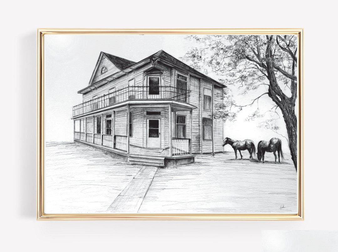 Hand Drawn Bespoke House Sketch, Custom New Home Gift, Personalised Art ...