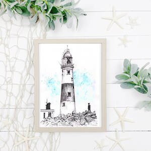 Lighthouse Print Portland Bill Lighthouse Seaside Art - Etsy UK
