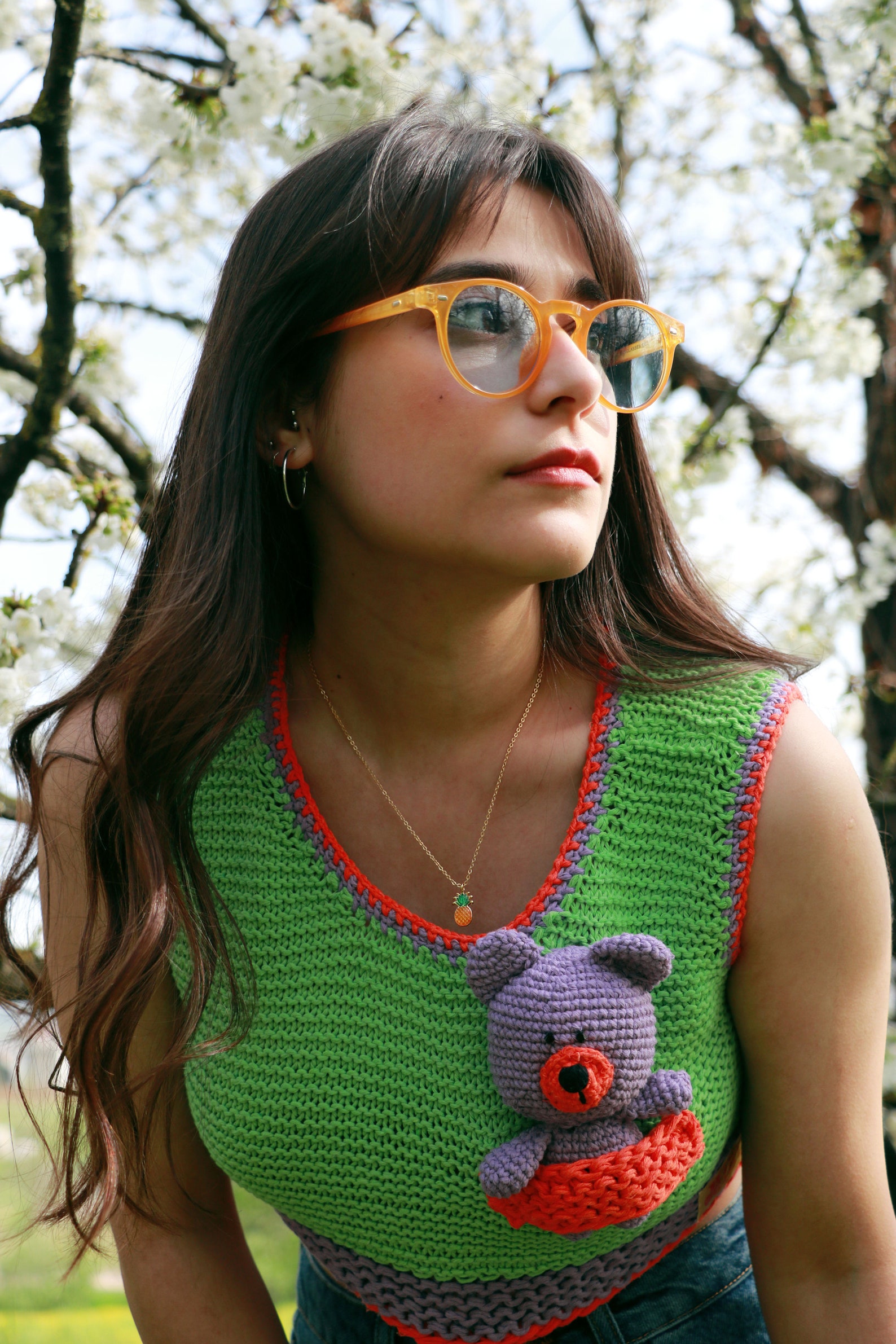 Teddy Bear Crop Top3d Bear Crop Top Amigurimi Bear Knit | Etsy