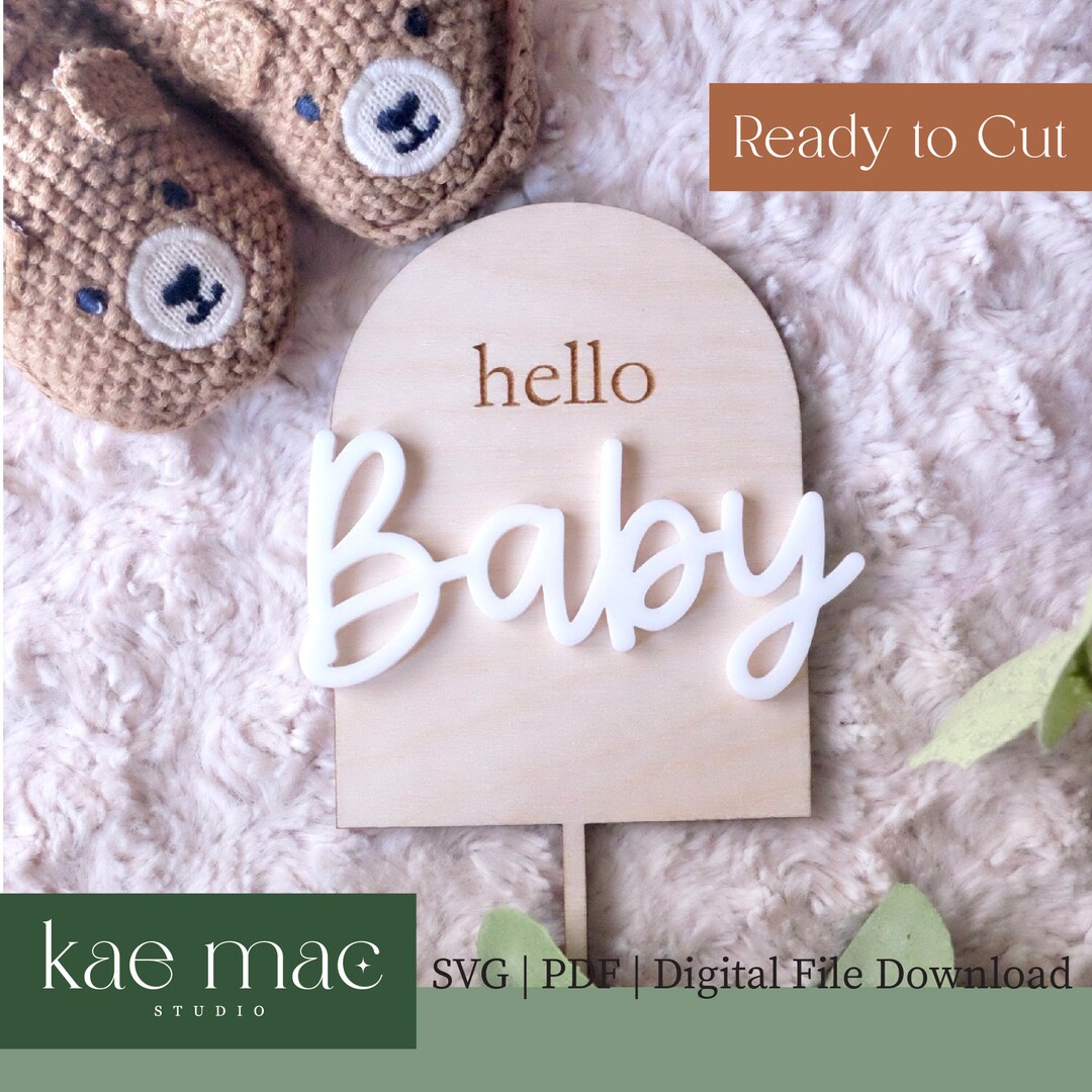 Hello Baby Cake Topper | Digital File Download | Shower | Sprinkle ...