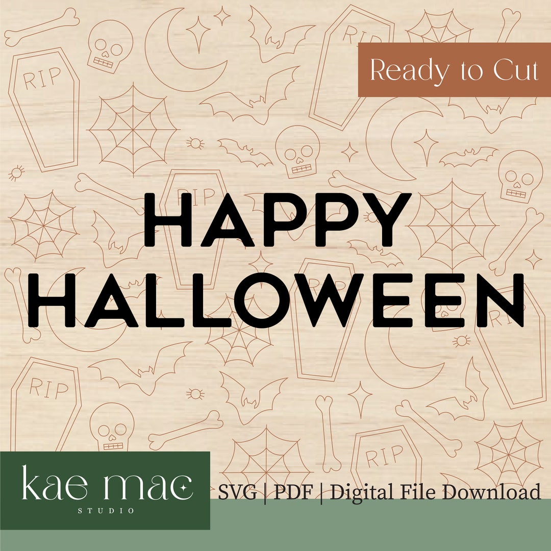 Happy Halloween Scoring SVG & PDF File Download | Spooky | Laser Ready ...